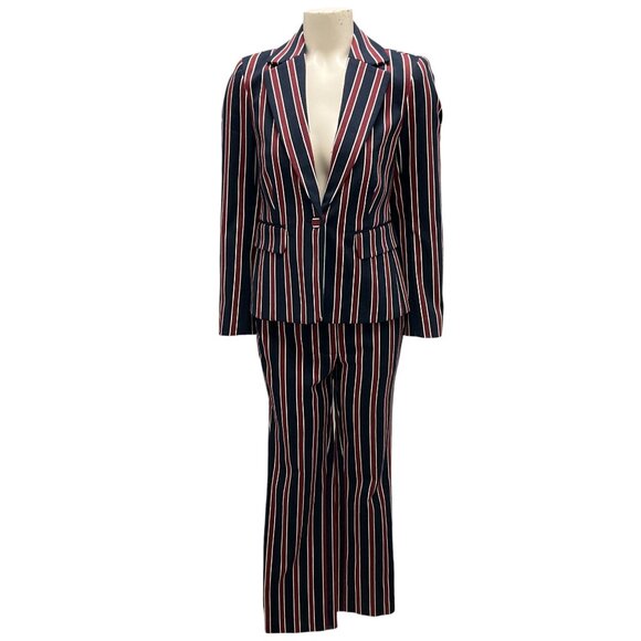 Frame Denim | Pants & Jumpsuits | Frame Navy Multi Striped Jacket And ...